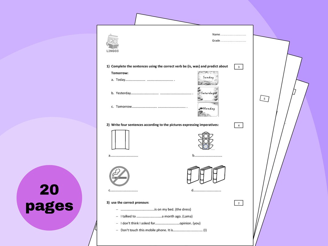 Learning English. Printable English Quizzes Workbook 4. Copy Practice ...