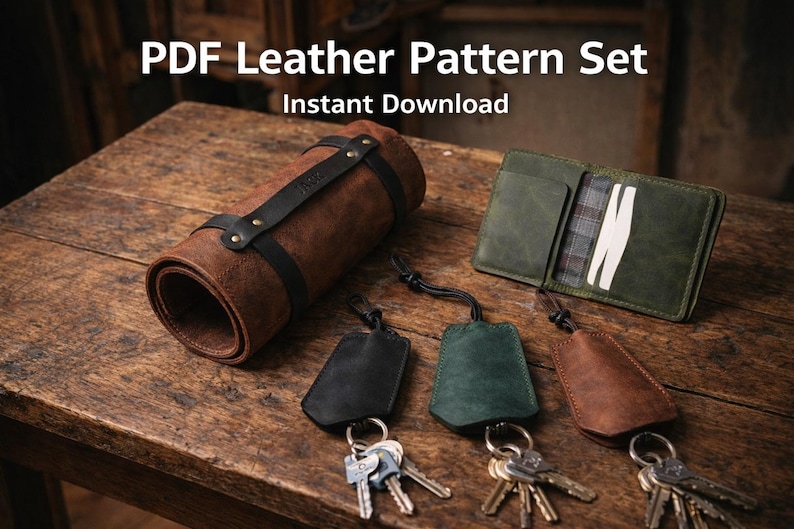 Leather Knife Roll PDF Pattern | Folding Pocket Knife Organizer ...