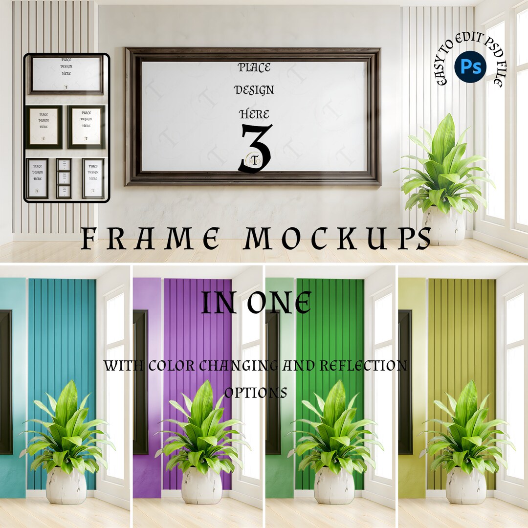Color Changeable Frame Bundle Mockup, Three Frame Mockup, Stylish ...