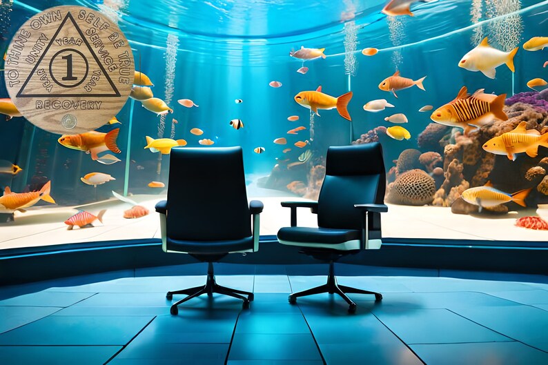 Alcoholics Anonymous Zoom Backgrounds Aquarium Office 1 - Etsy