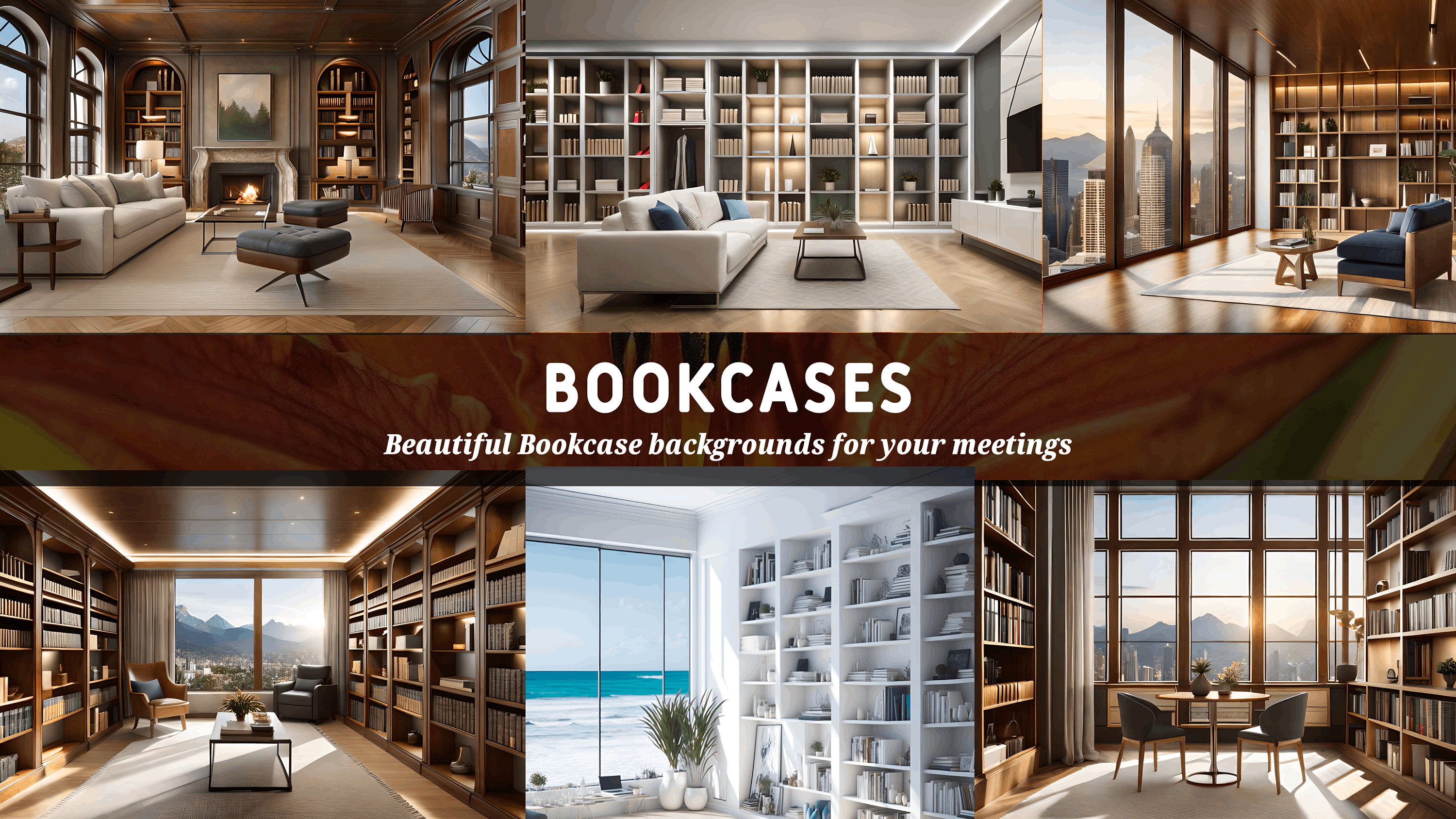 Virtual Meeting Backgrounds Bundle of 8 for Zoom, Microsoft Teams ...