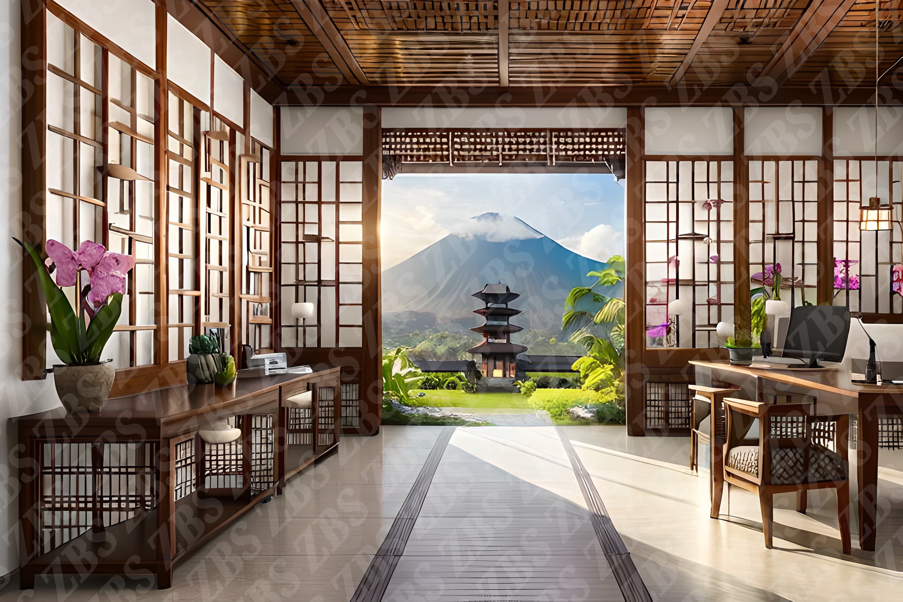 Balinese Retreat Virtual Backgrounds: Zoom, Teams, Meet (8 Pack ...