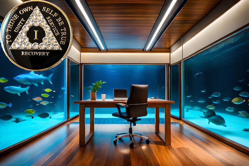 Alcoholics Anonymous Zoom Backgrounds Aquarium Office 1 - Etsy