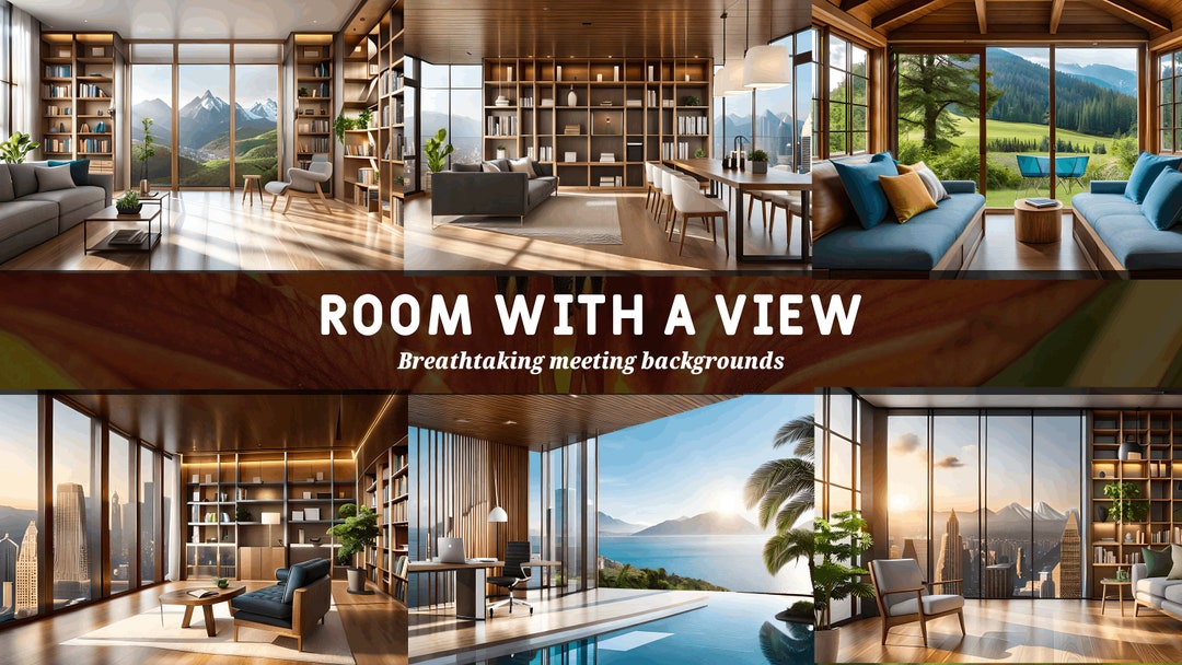 Virtual Meeting Backgrounds Bundle of 8 for Zoom, Microsoft Teams ...