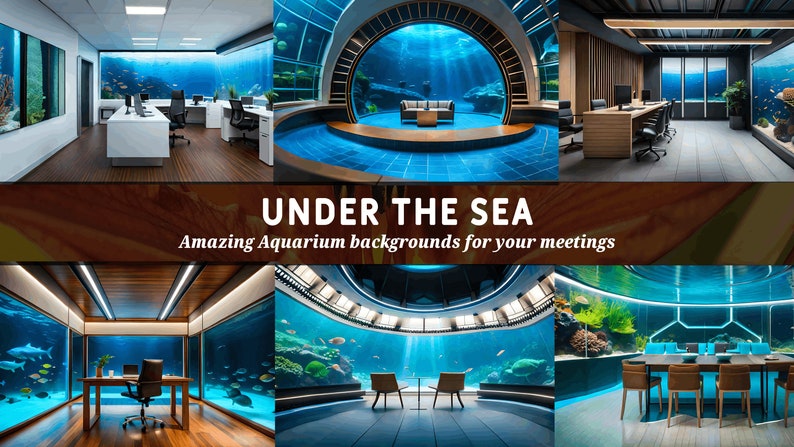 Virtual Meeting Backgrounds Bundle of 8 for Zoom, Microsoft Teams ...