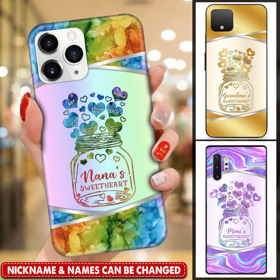 Grandmas Sweet Hearts Vase Personalized Phone Case ,mother's Day Gift ...