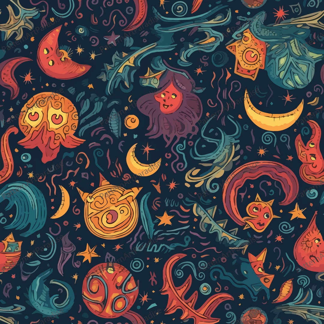 Lunar Rituals Pattern Bundle | (arts & Crafts, Fabric Design, Pattern ...