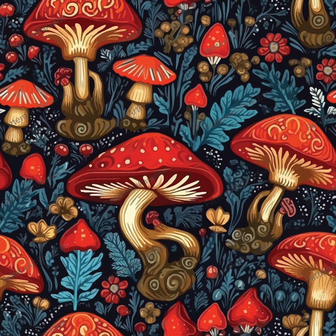 Mushroom Pattern Bundle | (arts & Crafts, Fabric Design, Pattern Design ...