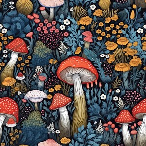 Mushroom Pattern Bundle | (arts & Crafts, Fabric Design, Pattern Design ...