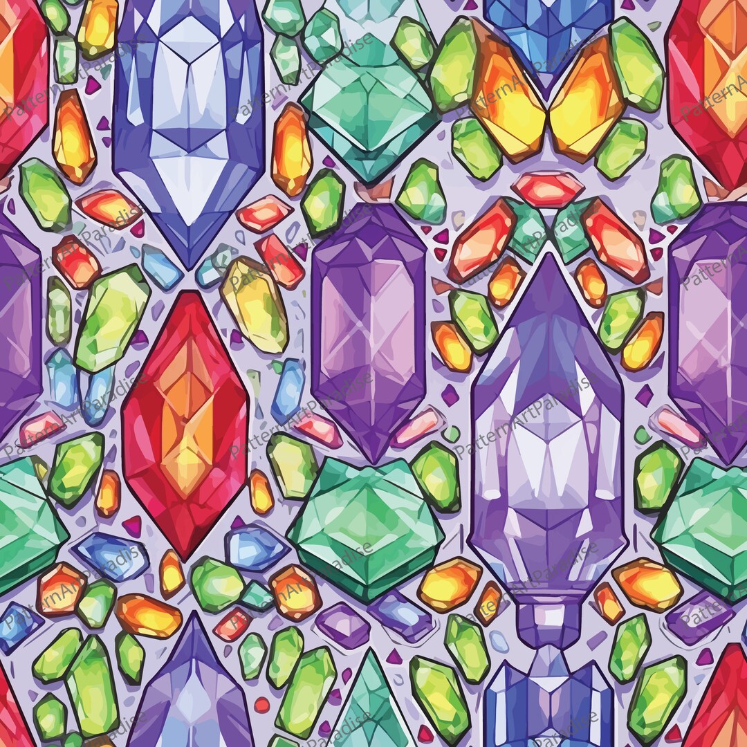 Fantasy Crystals Pattern Bundle (fantasy) / (arts & Crafts, Fabric ...