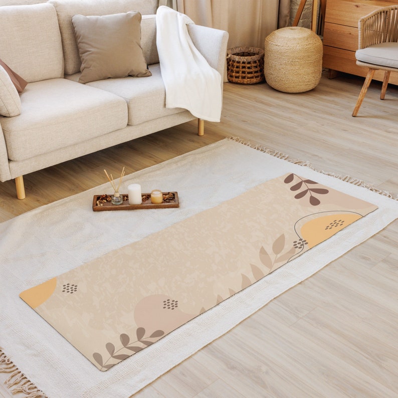 Boho Minimalist Yoga Mat With Microsuede for Strong Grip and Comfort ...