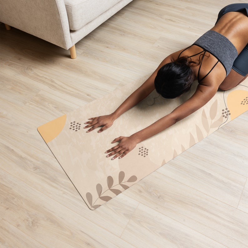 Boho Minimalist Yoga Mat With Microsuede for Strong Grip and Comfort ...