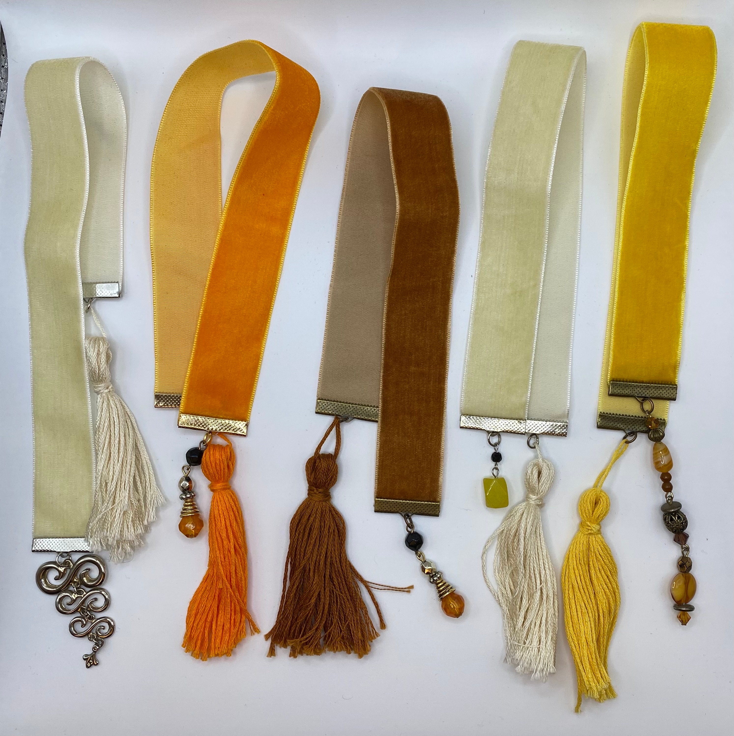 Bejeweled Artisan Bookmarks on Velvet Ribbons Are Timeless and Perfect ...