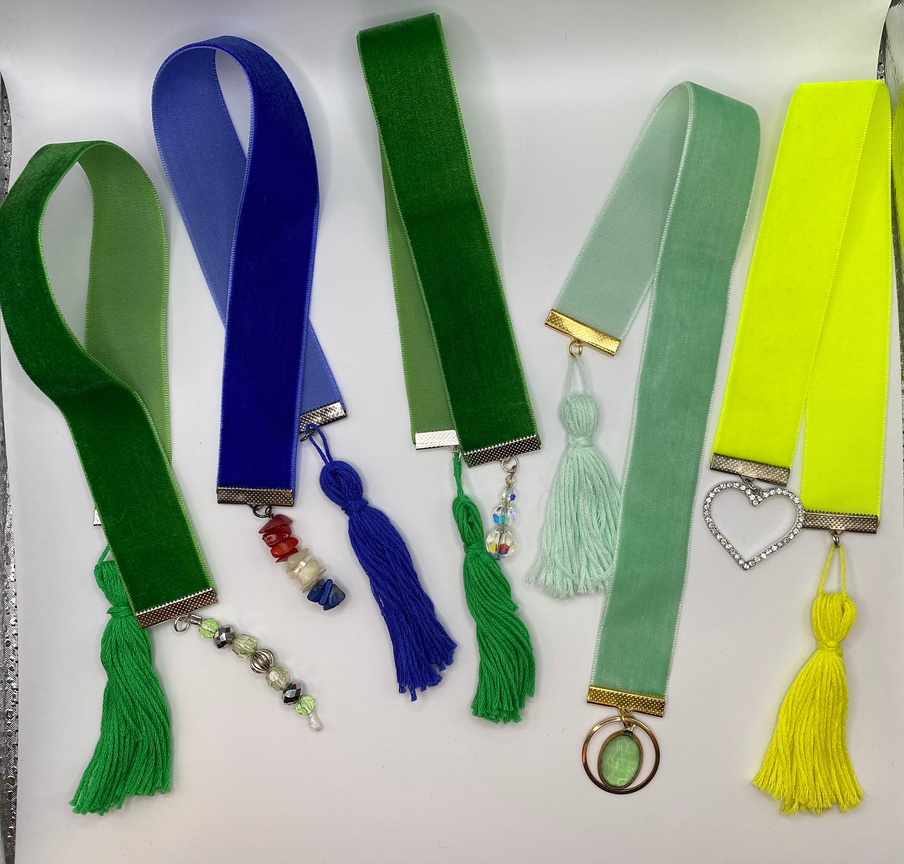 Bejeweled Artisan Bookmarks on Velvet Ribbons Are Timeless and Perfect ...