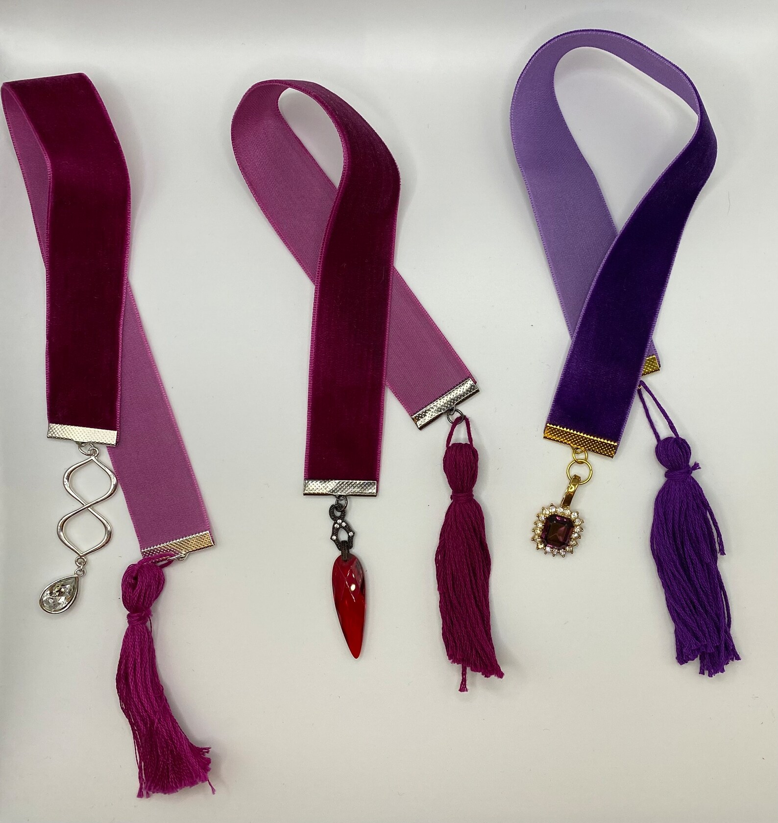 Bejeweled Artisan Bookmarks on Velvet Ribbons Are Timeless and Perfect ...