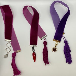 Bejeweled Artisan Bookmarks on Velvet Ribbons Are Timeless and Perfect ...