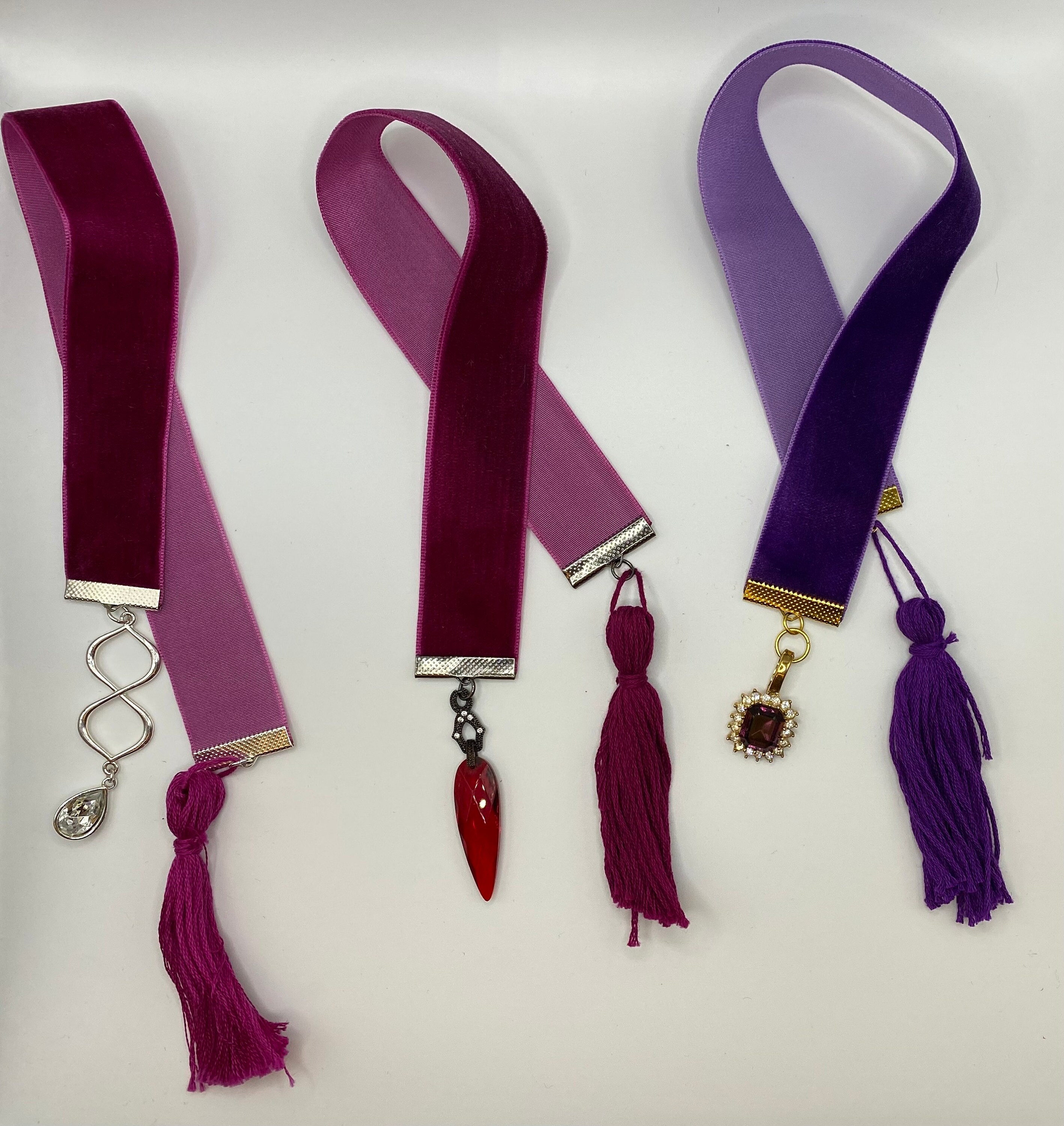 Bejeweled Artisan Bookmarks on Velvet Ribbons Are Timeless and Perfect ...