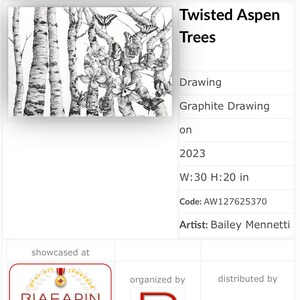 Twisted Aspen Tree Graphite Drawing - Large - Etsy