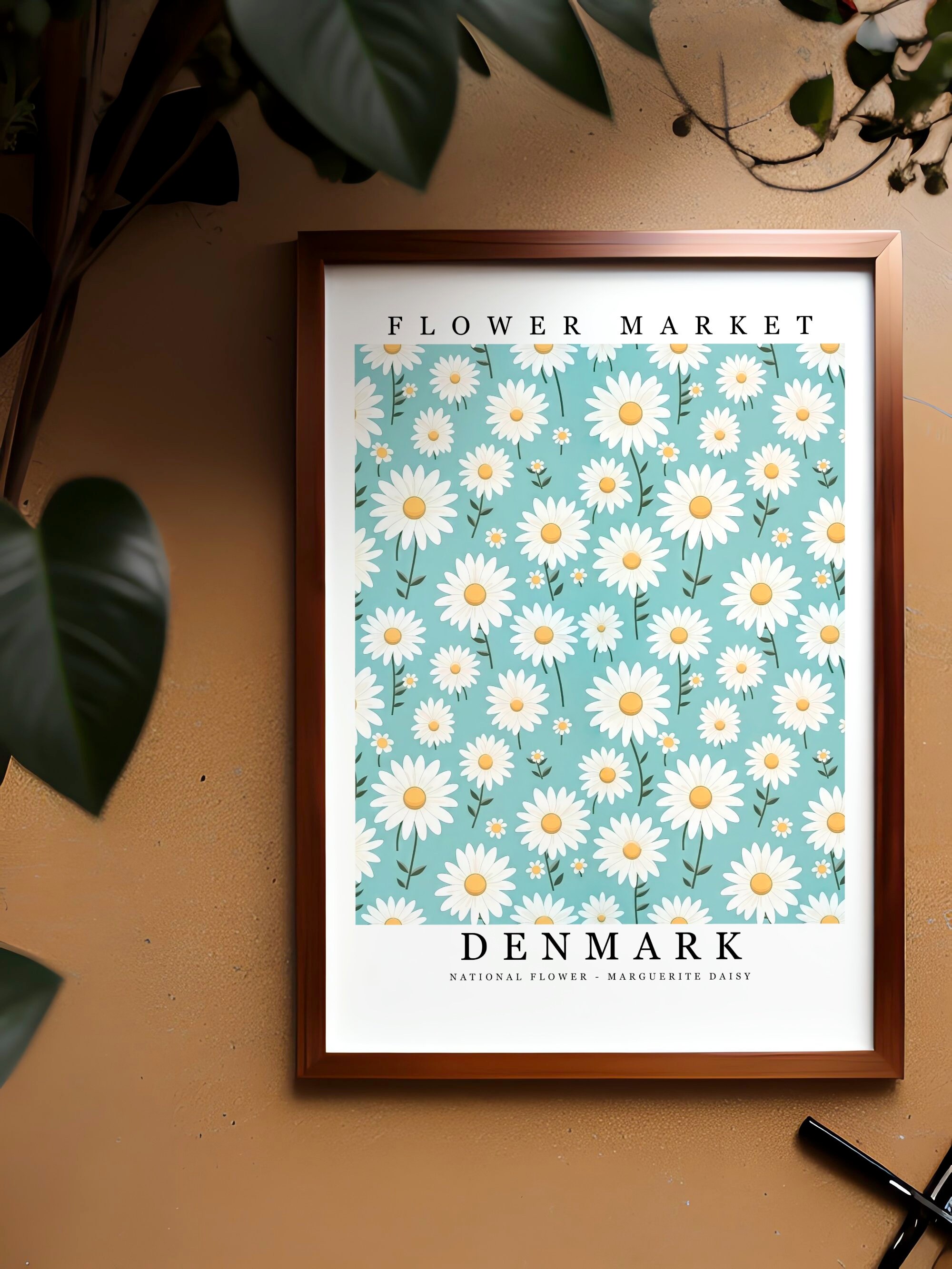 Denmark National Flower - Marguerite Daisy Wall Art Print Flower Market ...