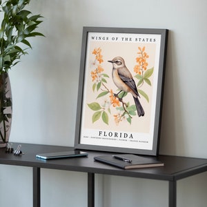Florida State Bird - Northern Mockingbird and State Flower - Orange ...