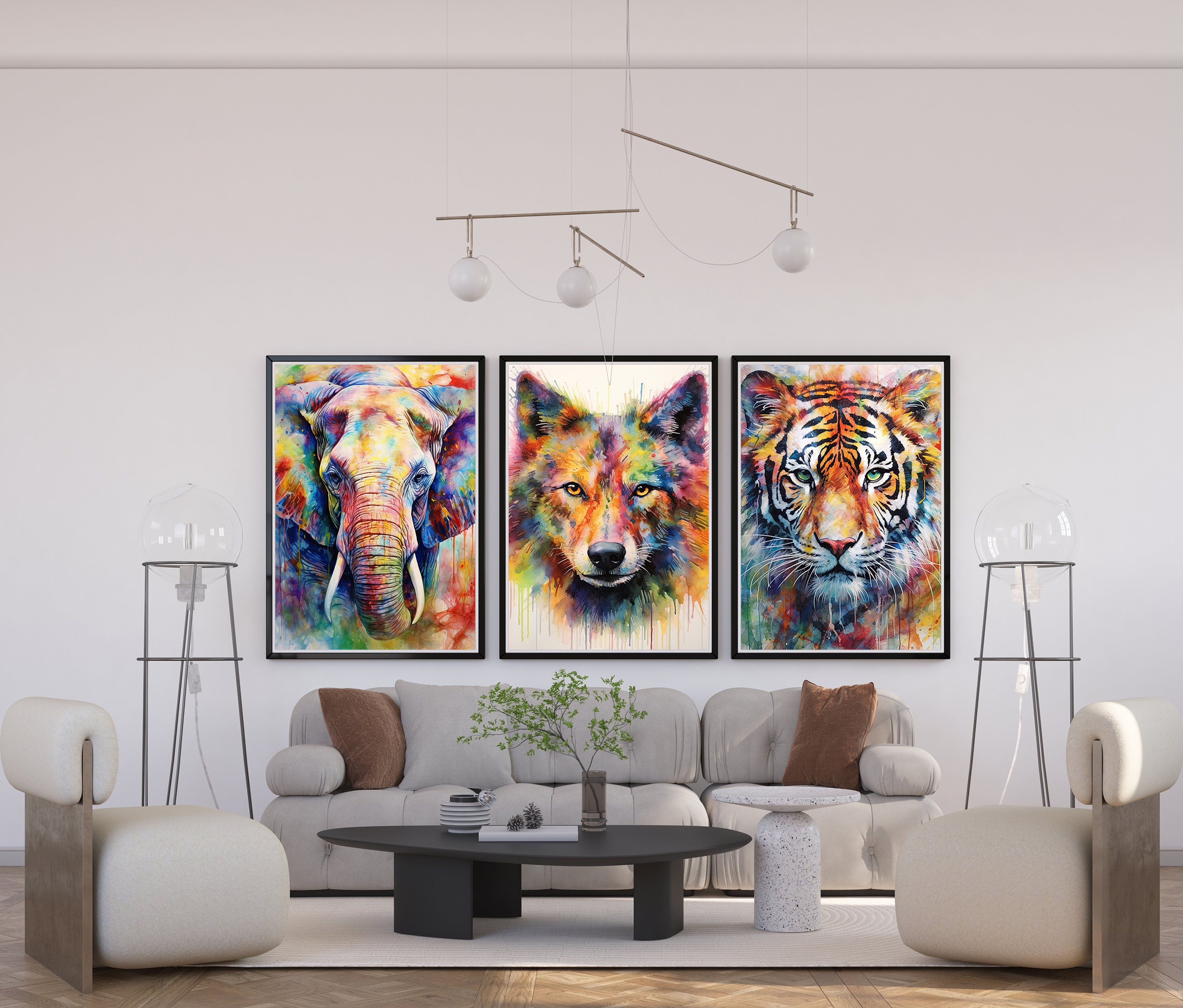 6-in-1 Watercolor Printable Art Safari Animals Combo-lion - Etsy