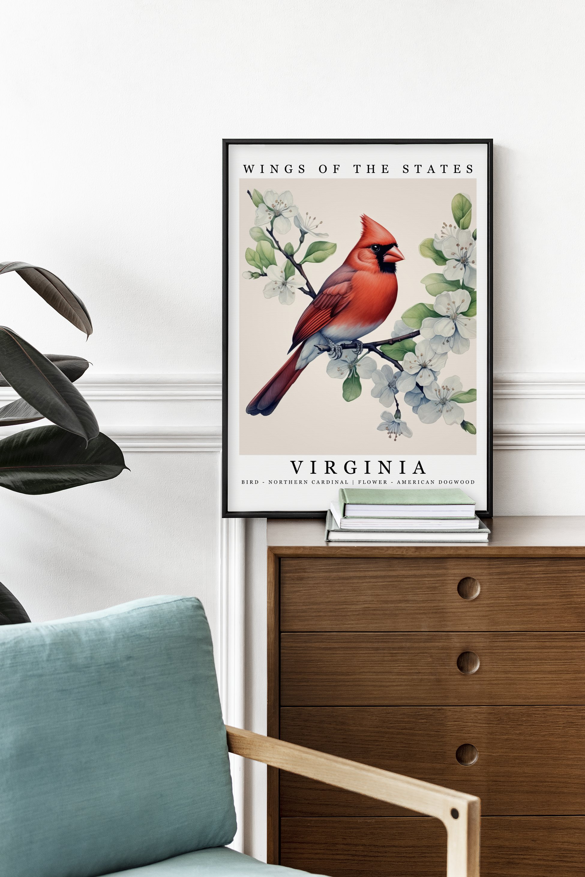 Virginia State Bird Northern Cardinal And State Flower American