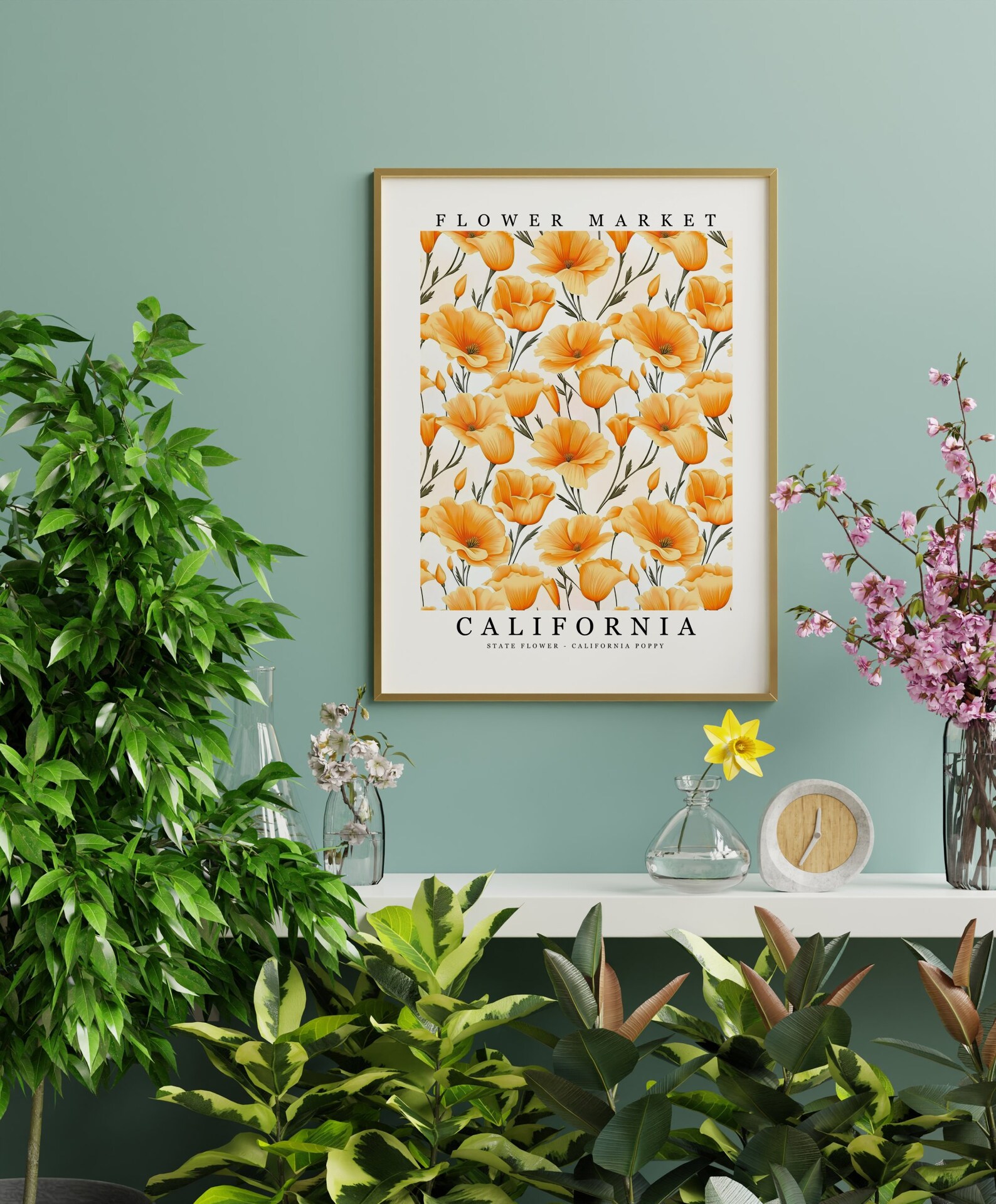 California State Flower - California Poppy Wall Art Print Flower Market ...