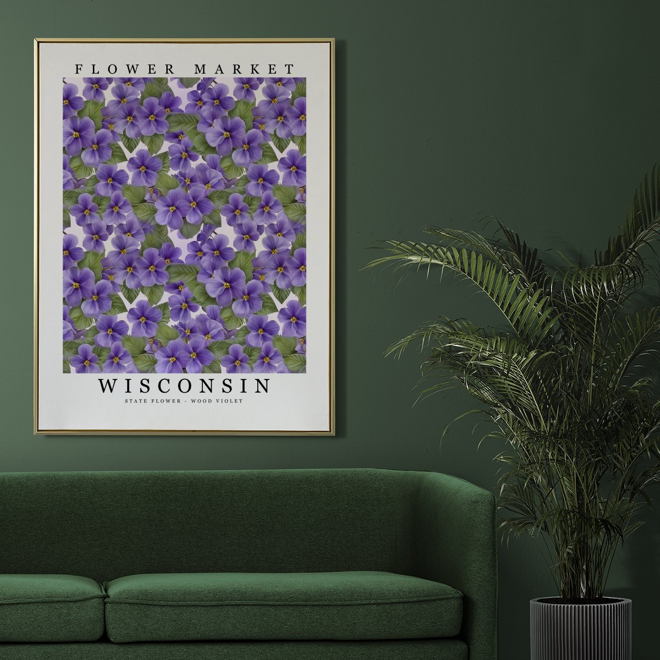 Wisconsin State Flower Wood Violet Wall Art Print Flower - Etsy