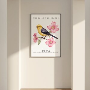Iowa State Bird - Eastern Goldfinch and State Flower - Wild Rose ...