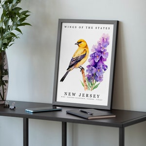 New Jersey State Bird - Eastern Goldfinch and State Flower - Violet ...
