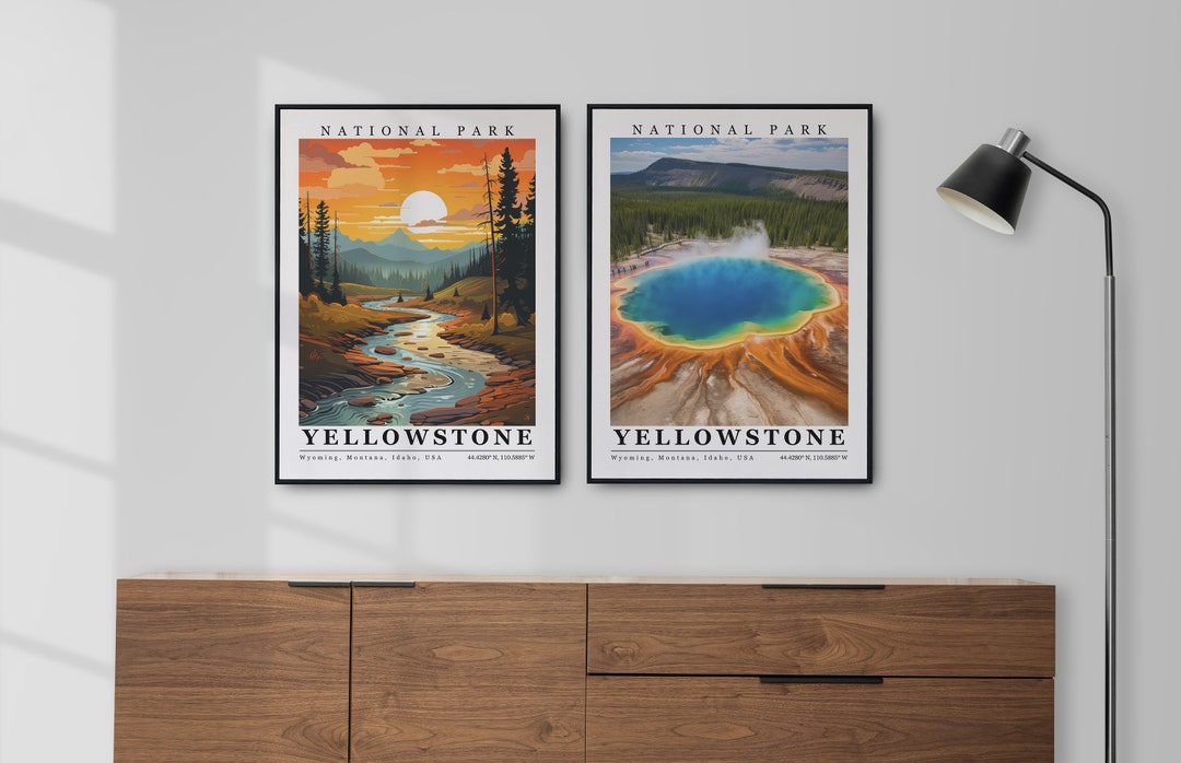Yellowstone National Park Wall Art Digital Download Custom Prints ...