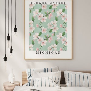Michigan State Flower - Apple Blossom Wall Art Print Flower Market ...