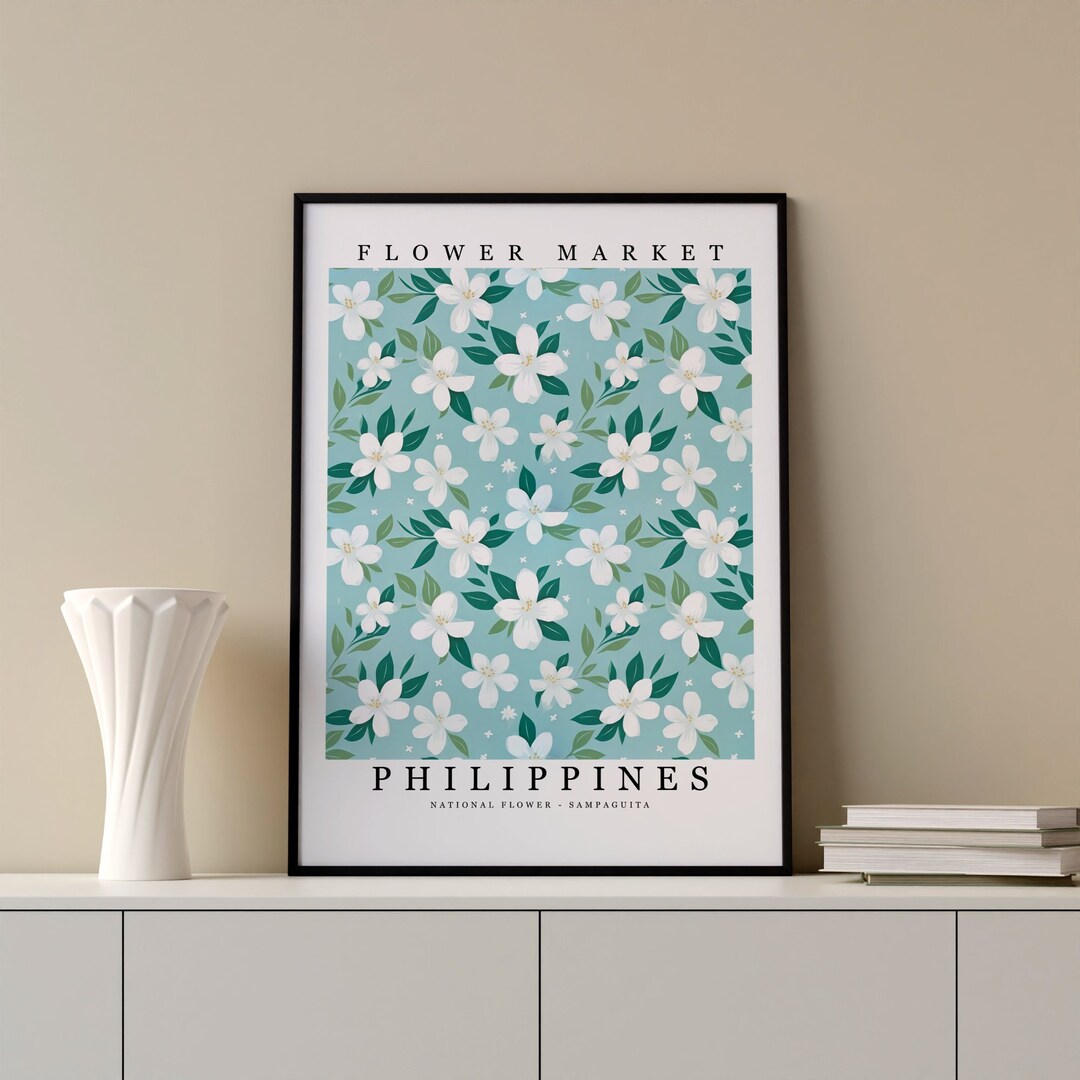 Philippines National Flower - Sampaguita Wall Art Print Flower Market ...