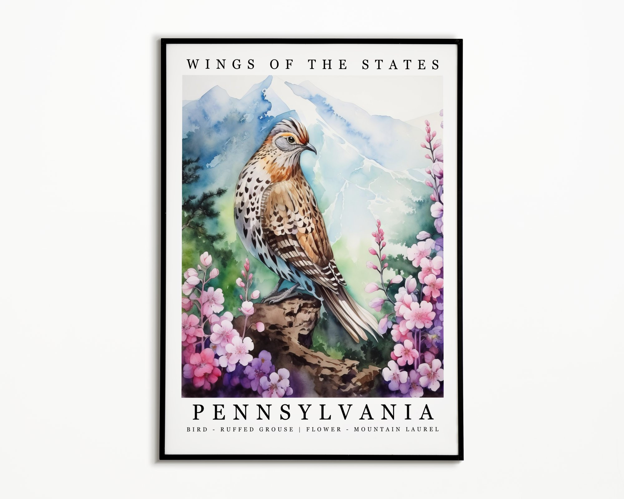 Pennsylvania State Bird Ruffed Grouse and State Flower - Etsy