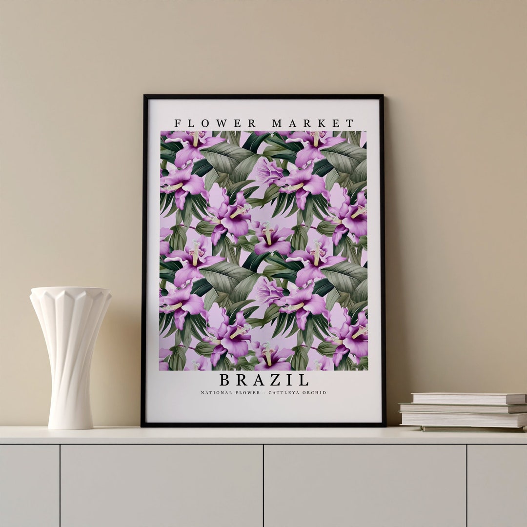 Brazil National Flower - Cattleya Orchid Wall Art Print Flower Market ...