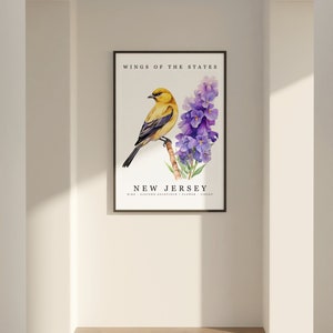 New Jersey State Bird - Eastern Goldfinch and State Flower - Violet ...