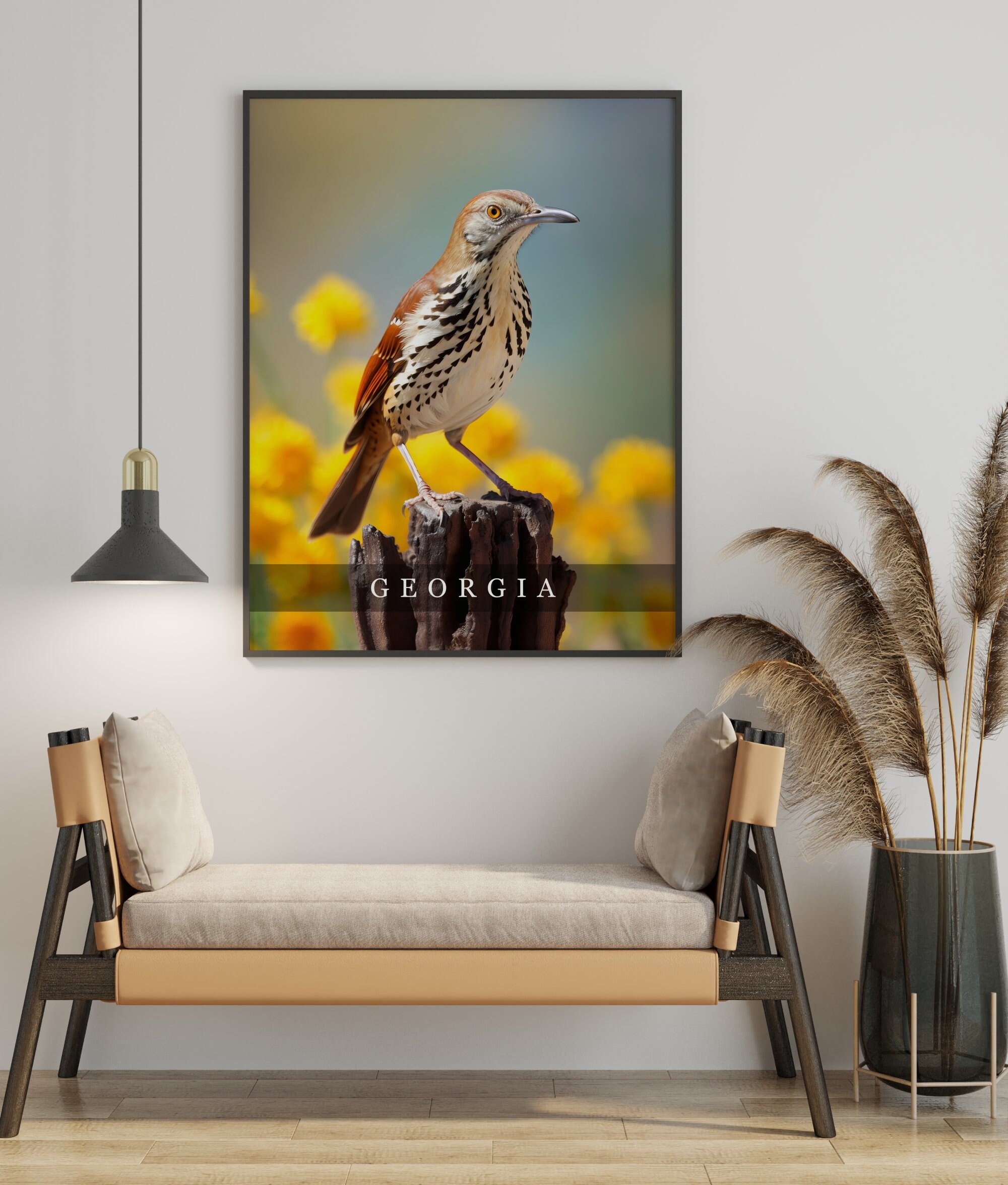 Georgia State Bird Brown Thrasher Photo Art Print State - Etsy