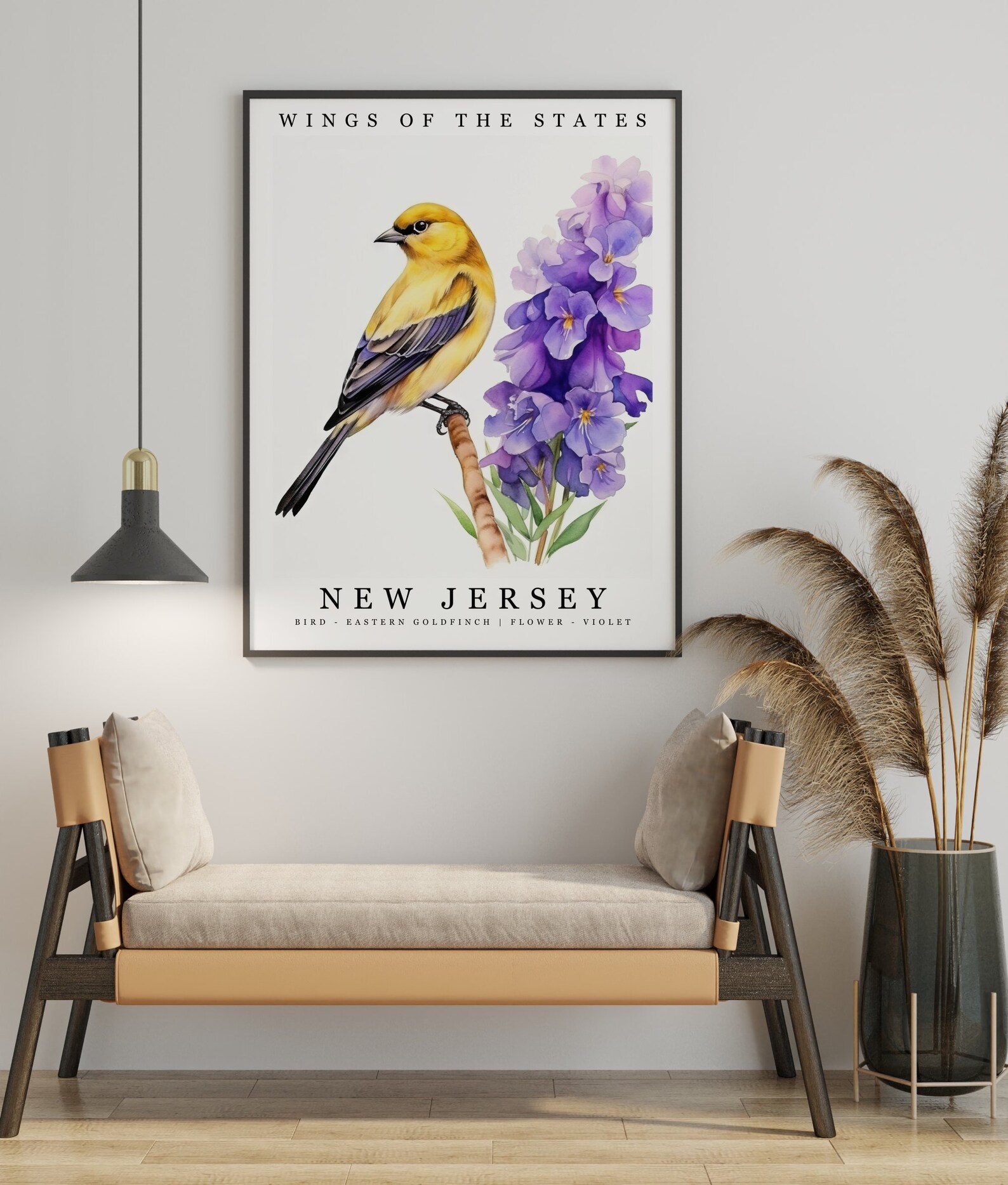 New Jersey State Bird - Eastern Goldfinch and State Flower - Violet ...
