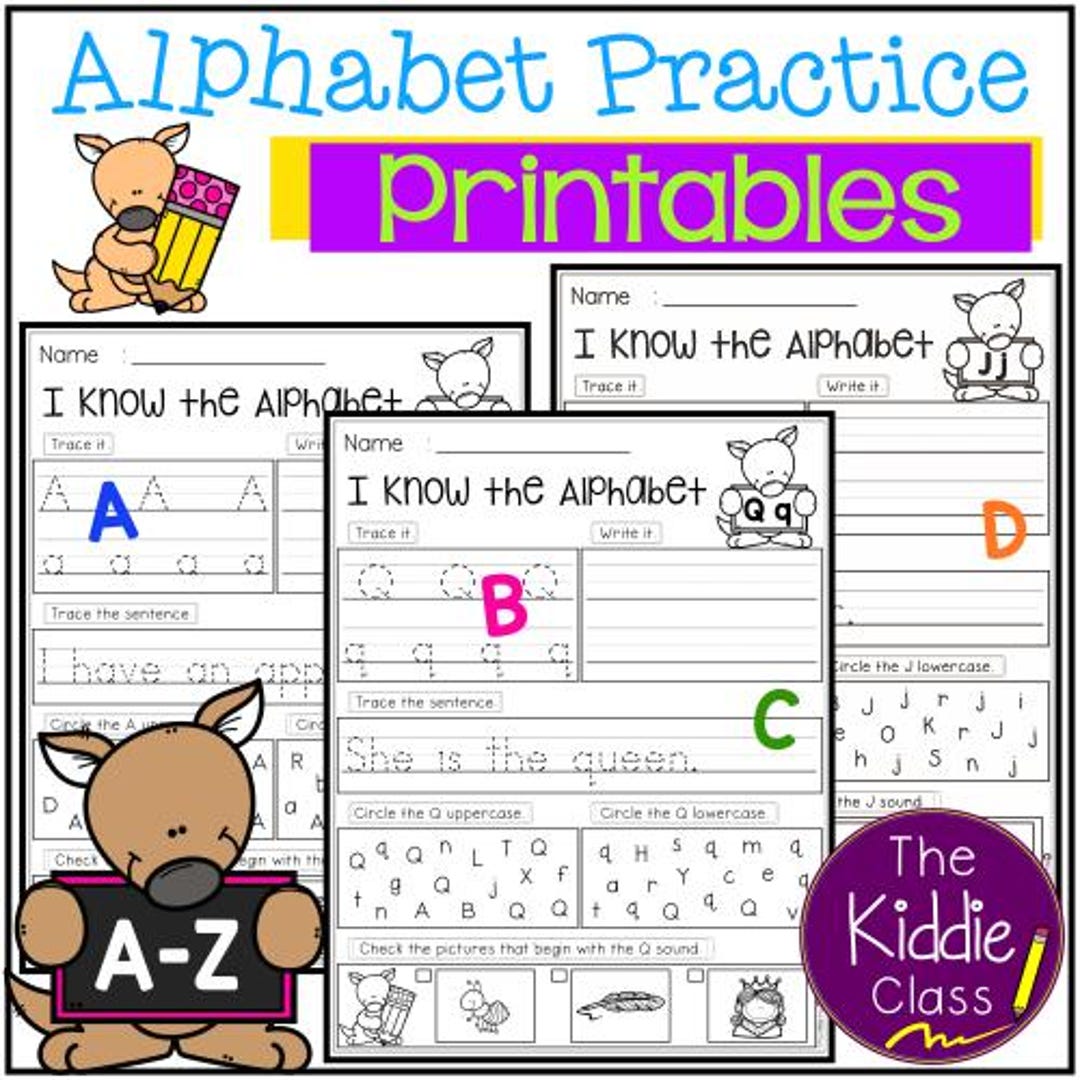Alphabet Practice Printables - Etsy