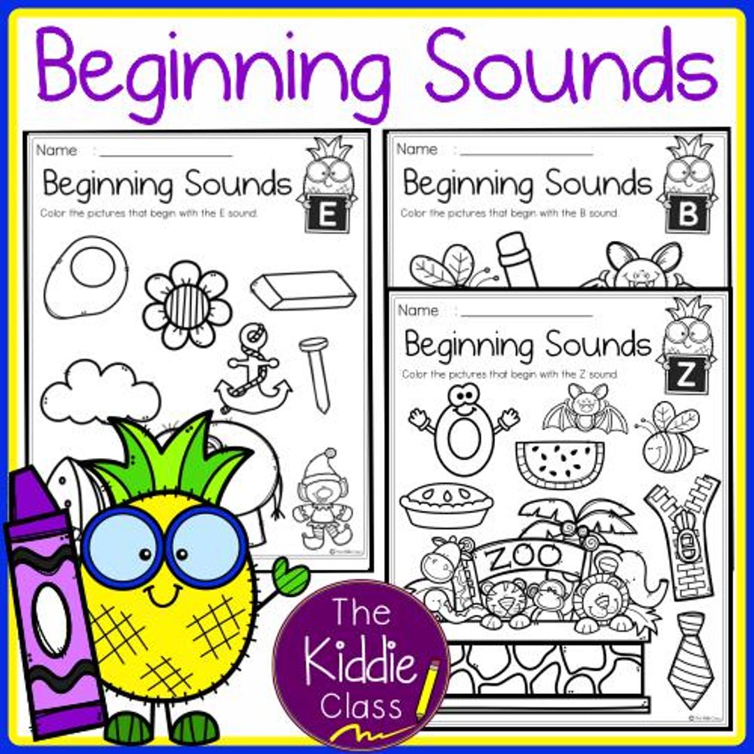 Alphabet Beginning Sounds Printables - Etsy