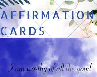 Watercolor Affirmation Cards Set - Bundle 8, Printable Affirmation ...