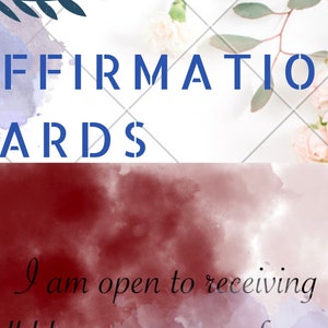 Watercolor Affirmation Cards Set Bundle 8, Printable Affirmation Cards ...