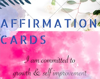Watercolor Affirmation Cards Set - Bundle 8, Printable Affirmation ...
