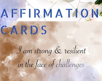 Watercolor Affirmation Cards Set - Bundle 8, Printable Affirmation ...