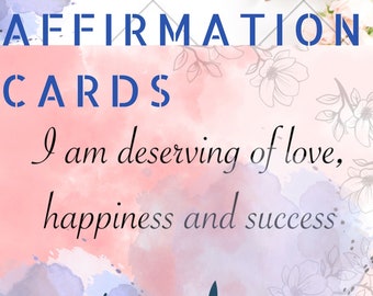 Watercolor Affirmation Cards Set - Bundle 8, Printable Affirmation ...