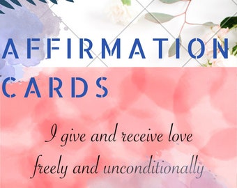 Watercolor Affirmation Cards Set - Bundle 8, Printable Affirmation ...