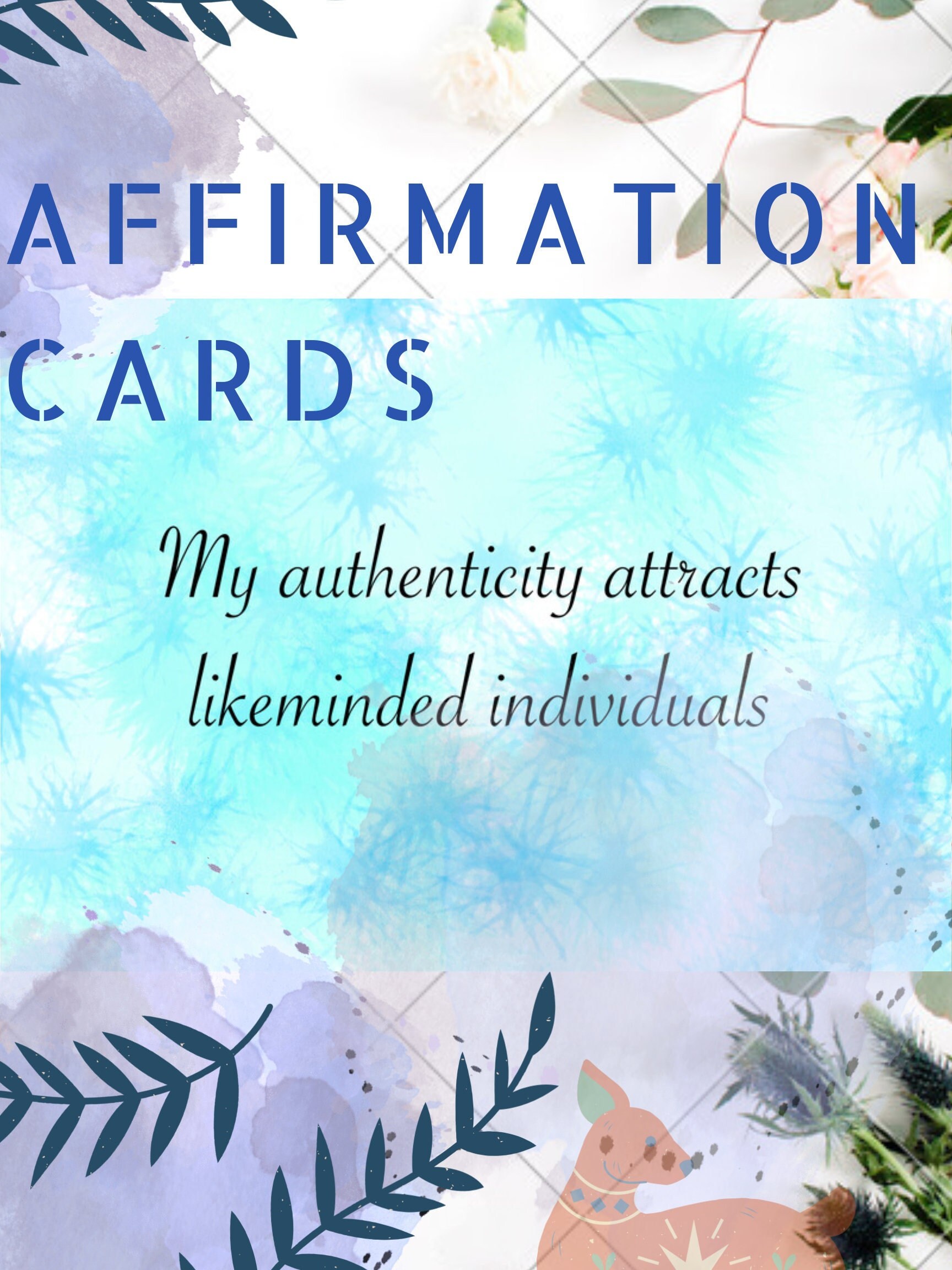 Watercolor Affirmation Cards Set - Bundle 11, Printable Affirmation ...