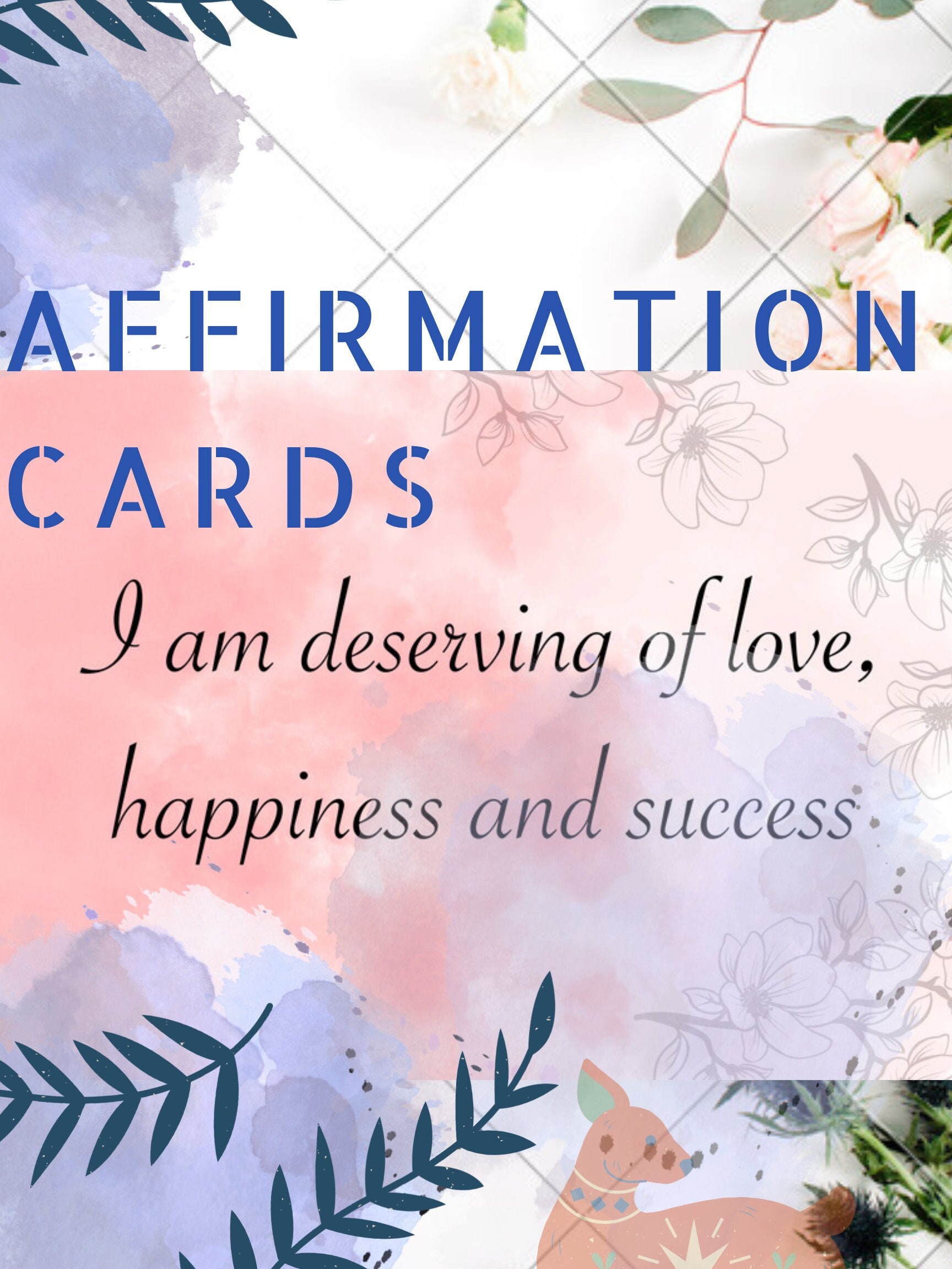 Watercolor Affirmation Cards Set - Bundle 2, Printable Affirmation ...