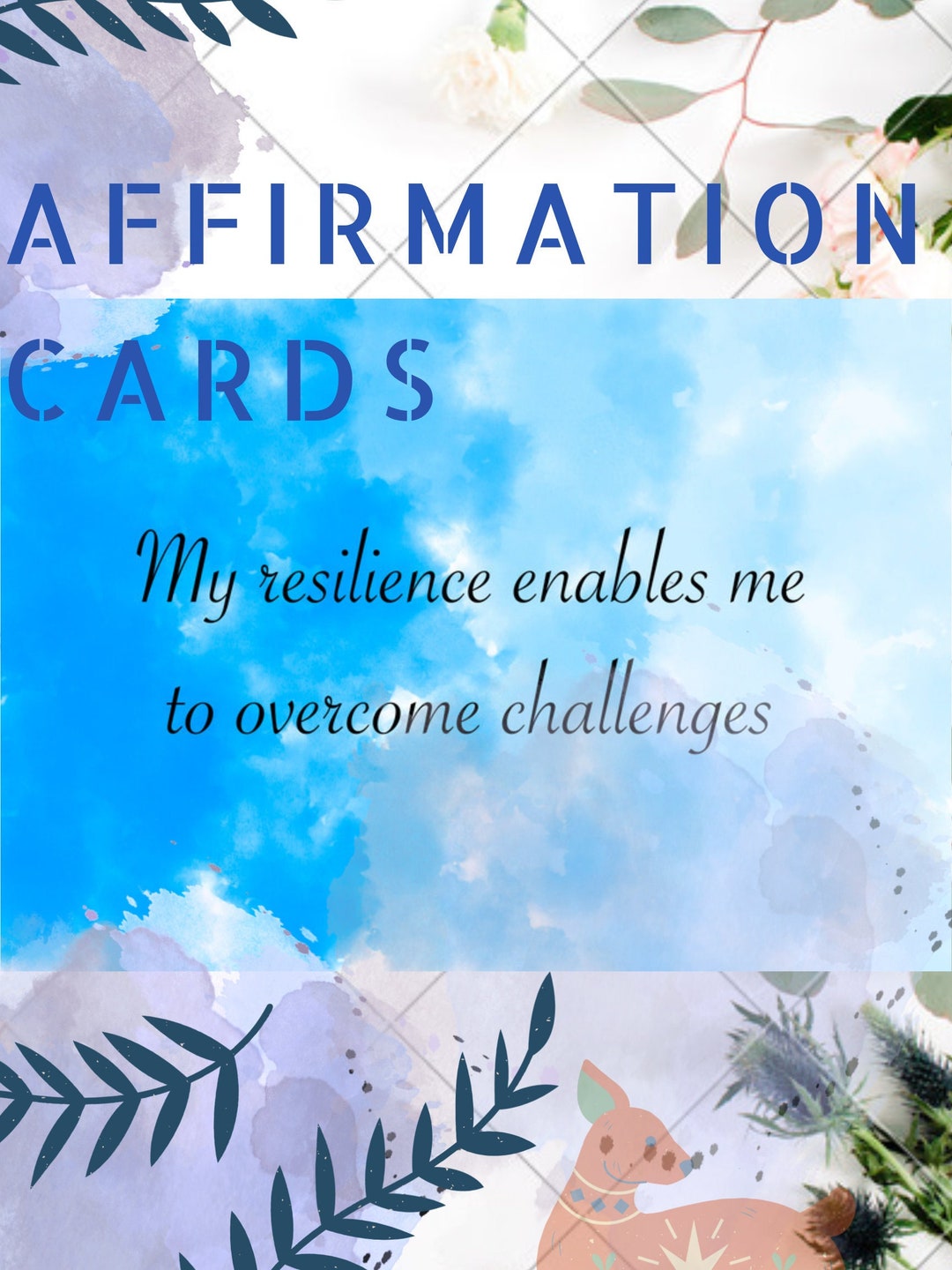 Watercolor Affirmation Cards Set - Bundle 5, Printable Affirmation ...