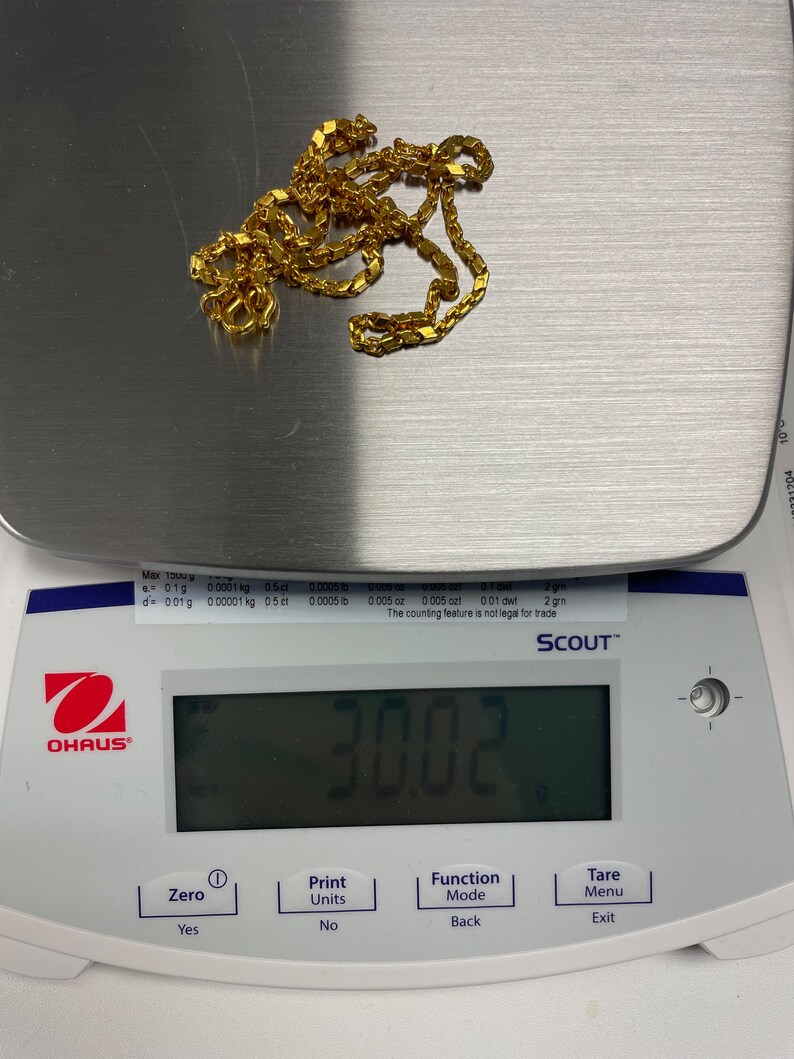 24K Thai Baht Gold Angular Box and Chain Link Necklace 30g - Etsy